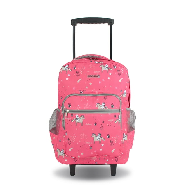 SPOSAC 19" Womens Rolling Backpack, Pink Unicorn - Walmart.com