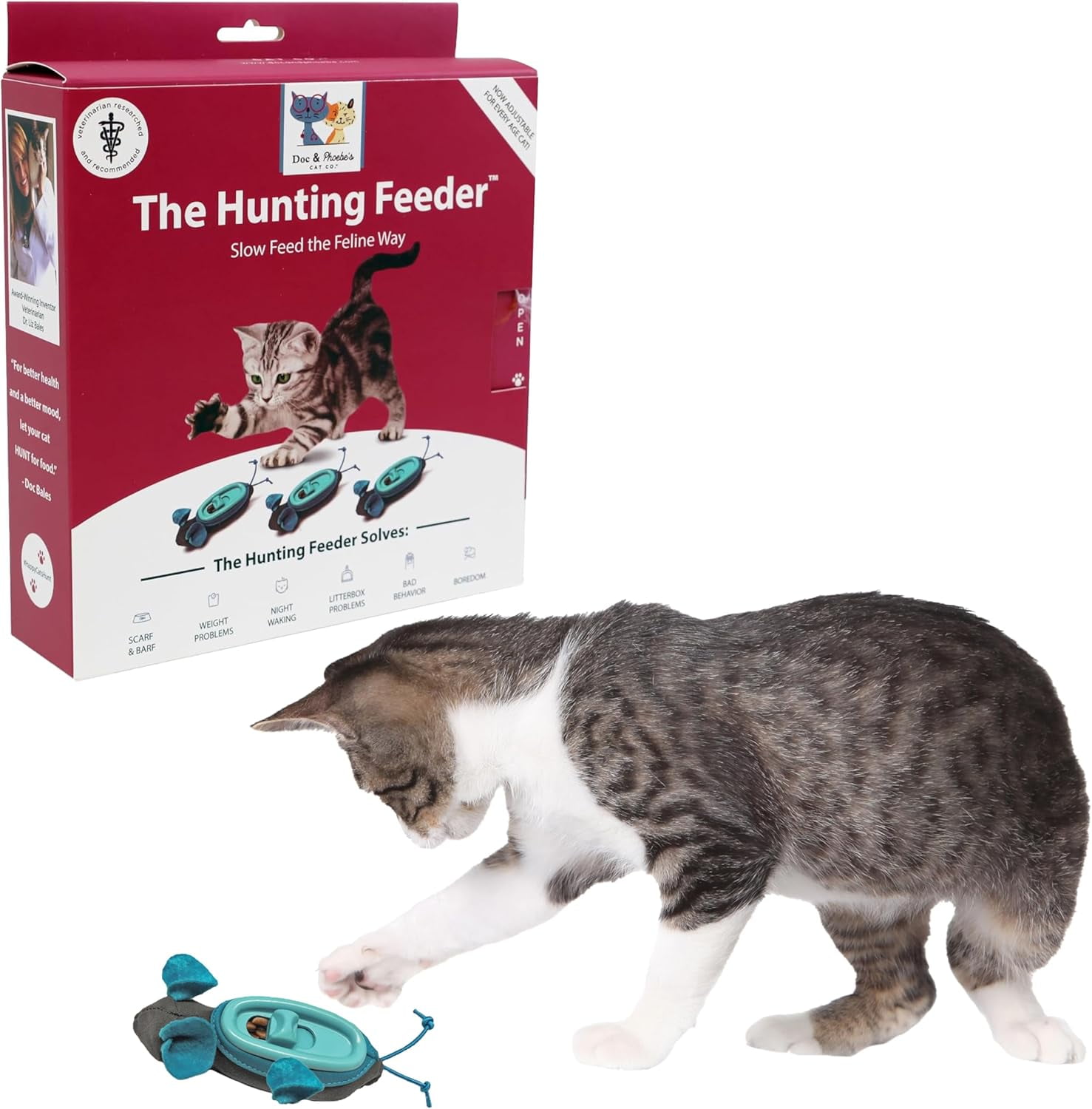 SPOT Doc and Phoebe's Cat Hunting Feeder - Interactive Indoor Slow ...