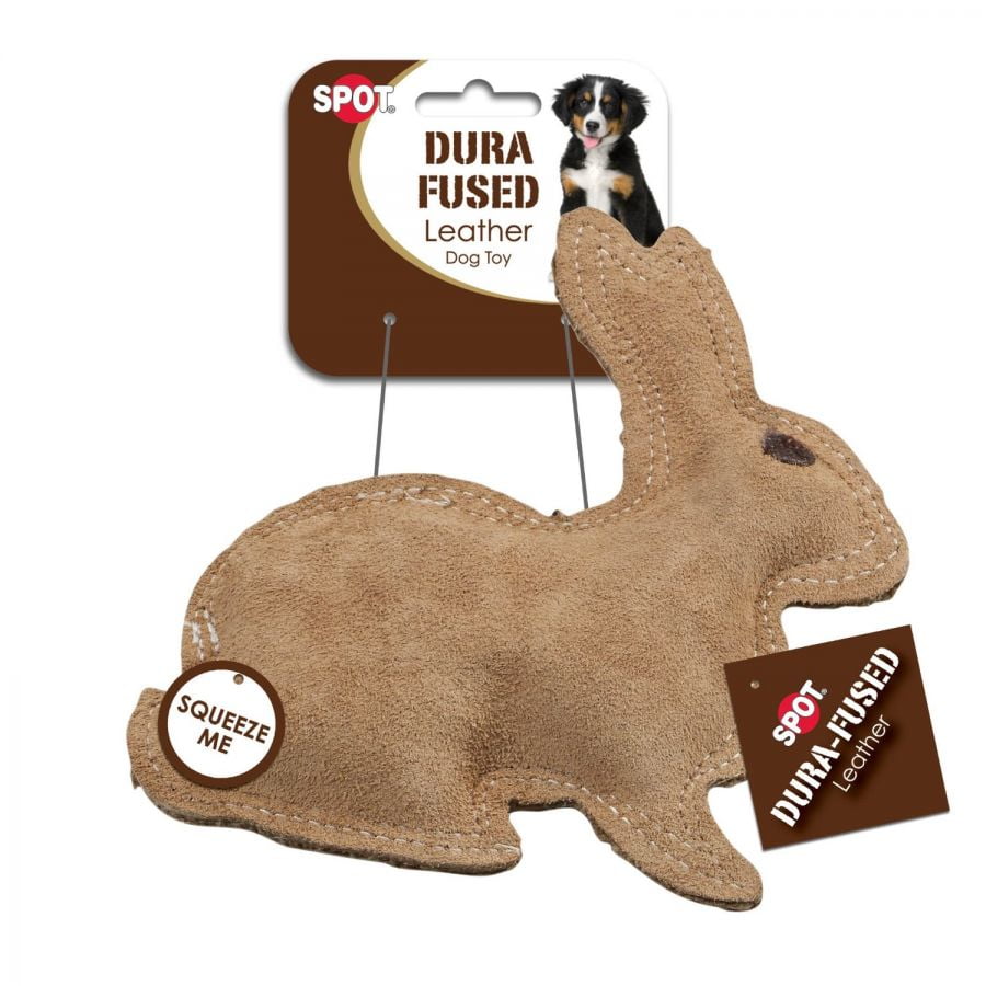 SPOT Dura-Fused Durable Leather Rabbit Dog Toy, Small - Walmart.com