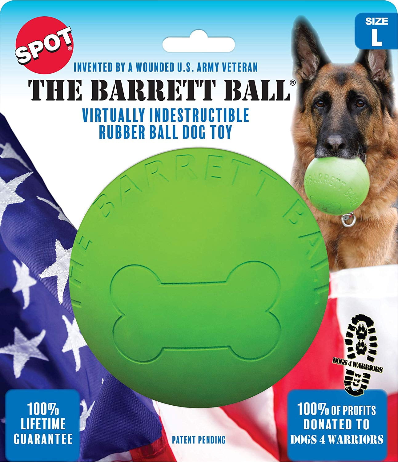 Ethical SPOT Barrett Ball Virtually Indestructible Rubber Ball Large ...