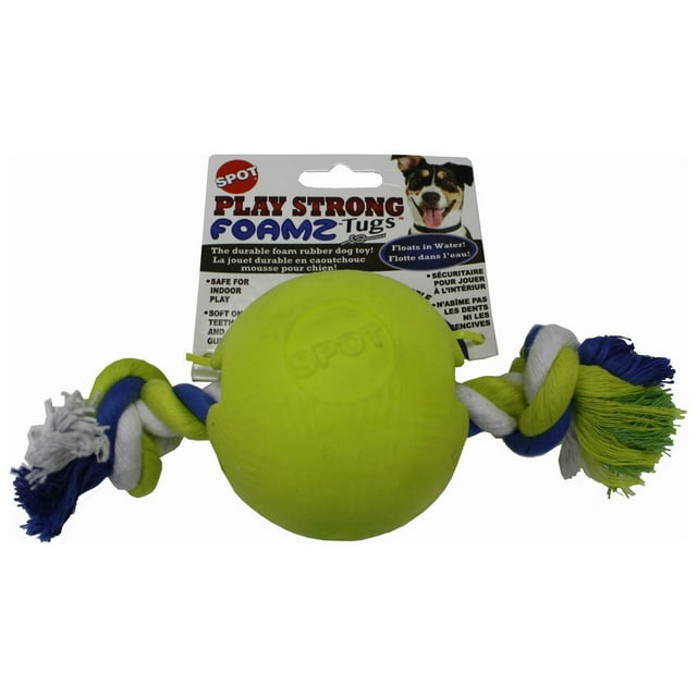 SPOT Play Strong Foamz Tugs Ball and Rope Dog Toy, 3.25" - Walmart.com