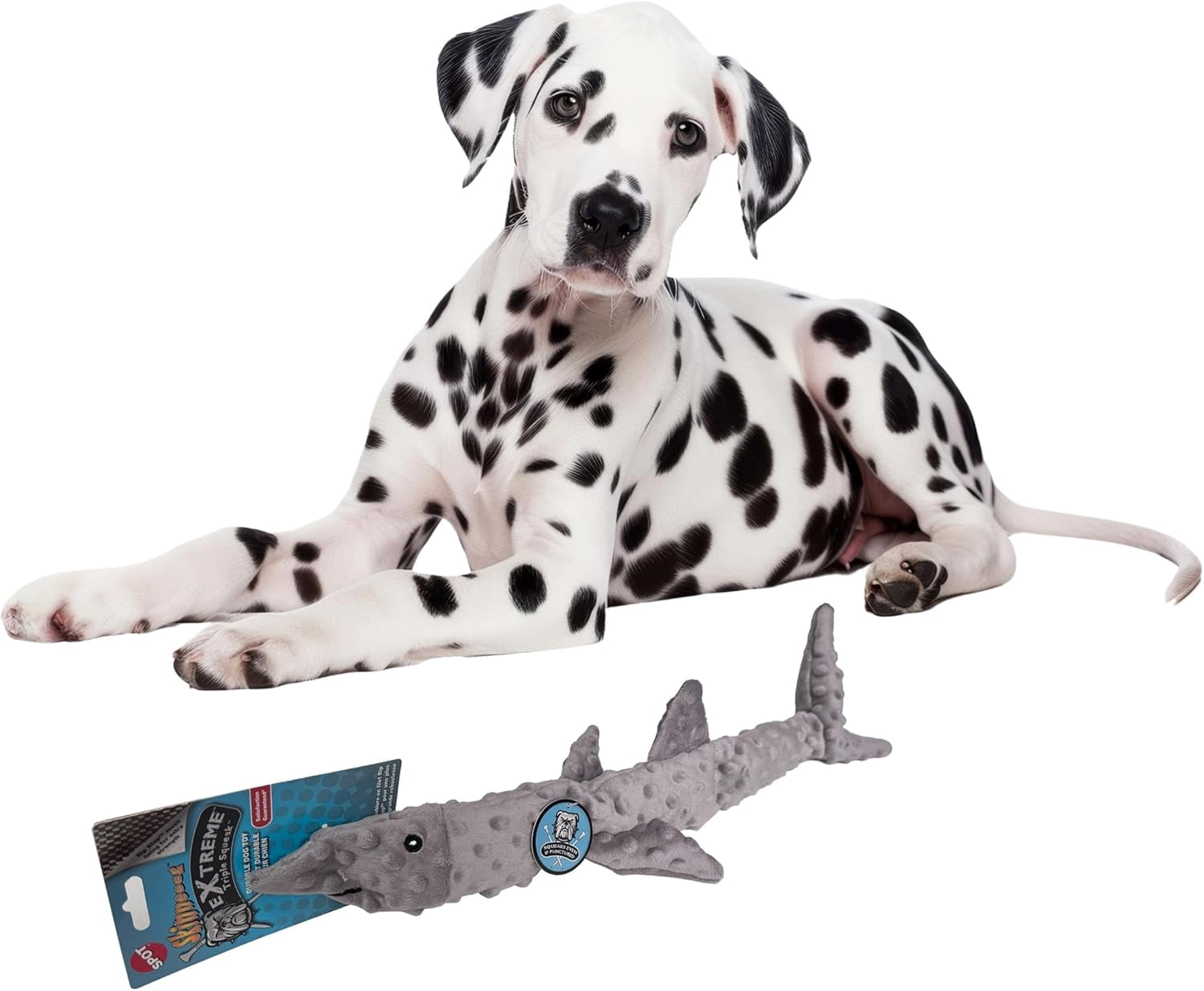 SPOT Skinneeez Extreme Triple Squeak Shark - Stuffing-Free Dog Toy ...