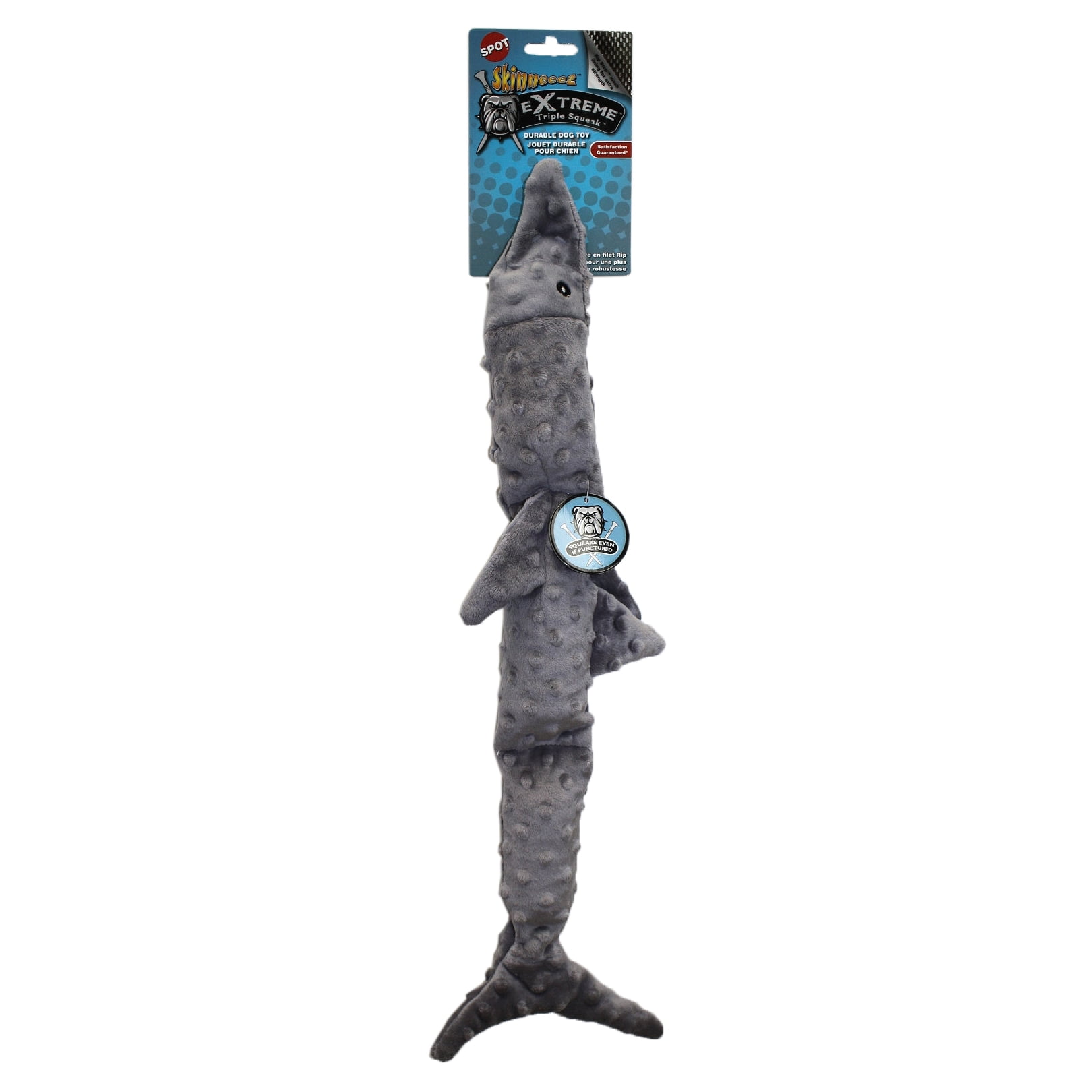 SPOT Skinneeez Extreme Triple Squeak Shark - Stuffing-Free Dog Toy ...