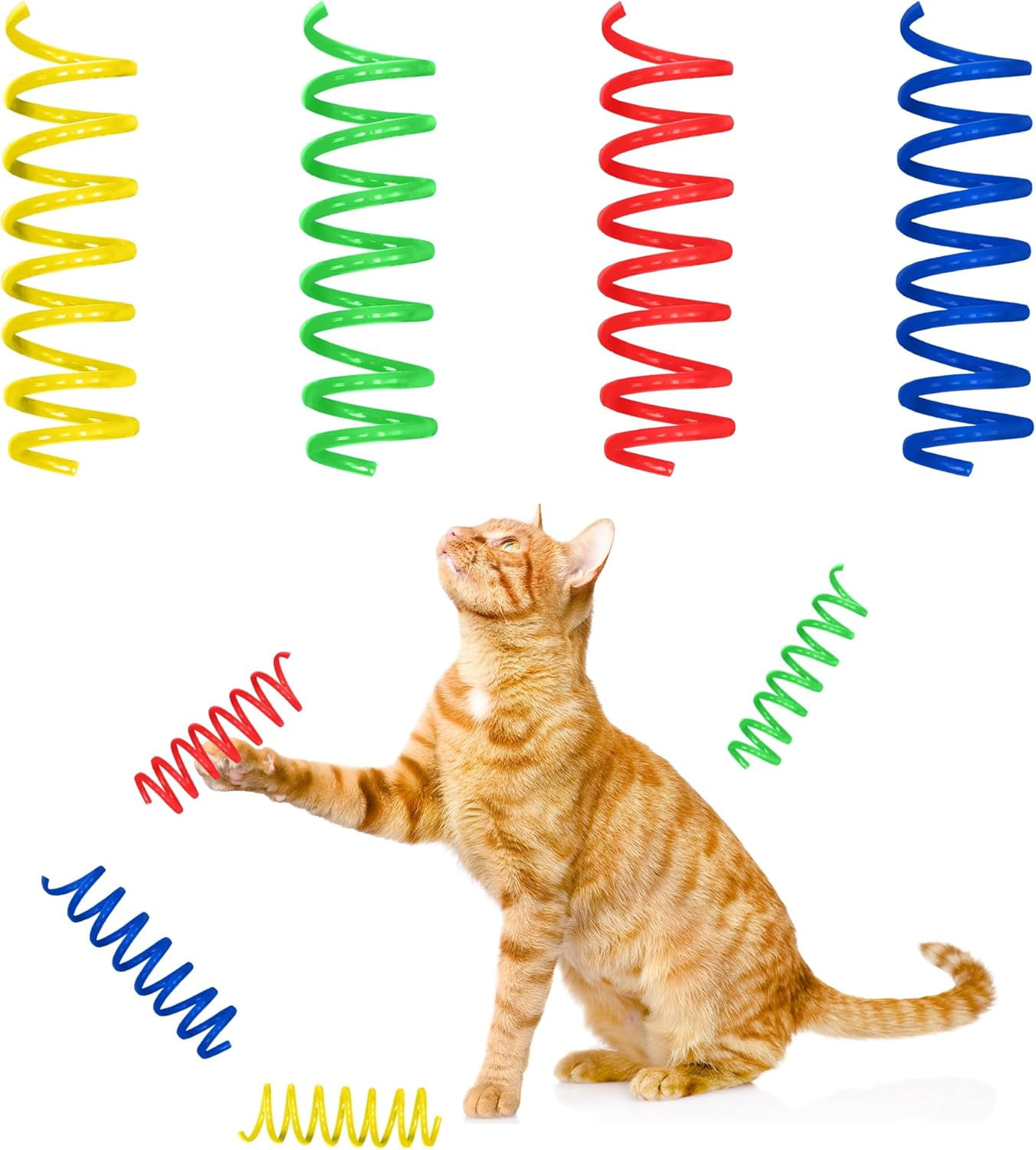 SPOT Thin Colorful Springs Cat Toy - Bouncy Toys for Medium Indoor Cat ...