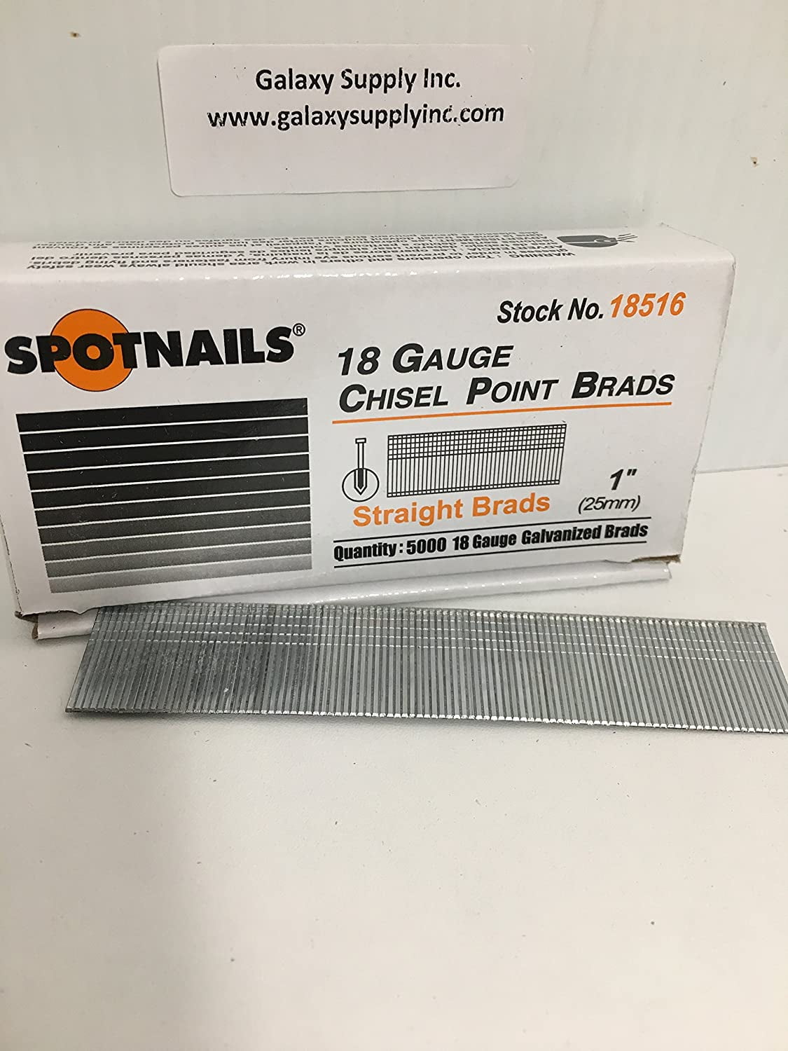 SPOTNAILS 18516 .18 Gauge 1" Length Brad Nail 5000p/box. SALE BY 10 ...