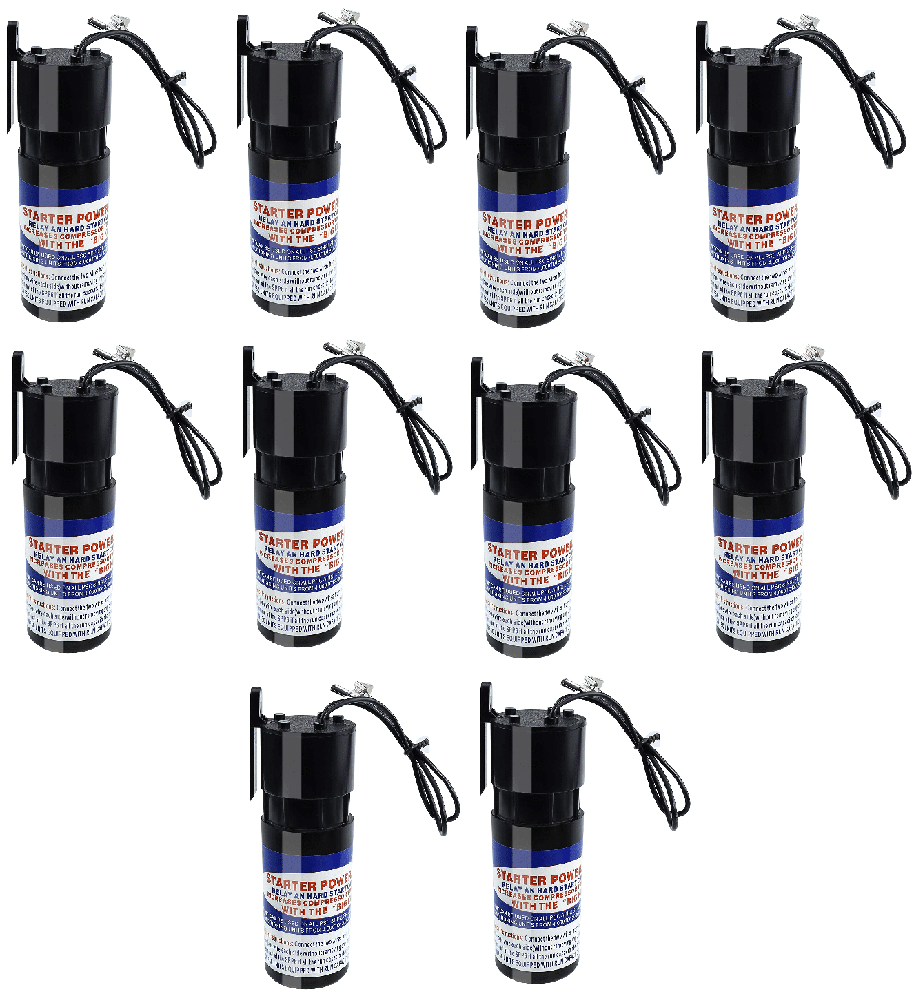 SPP6 Hard Start Kit Capacitor Relay 1/2HP-10HP Increases Torque 500% -10 Pack - Walmart.com