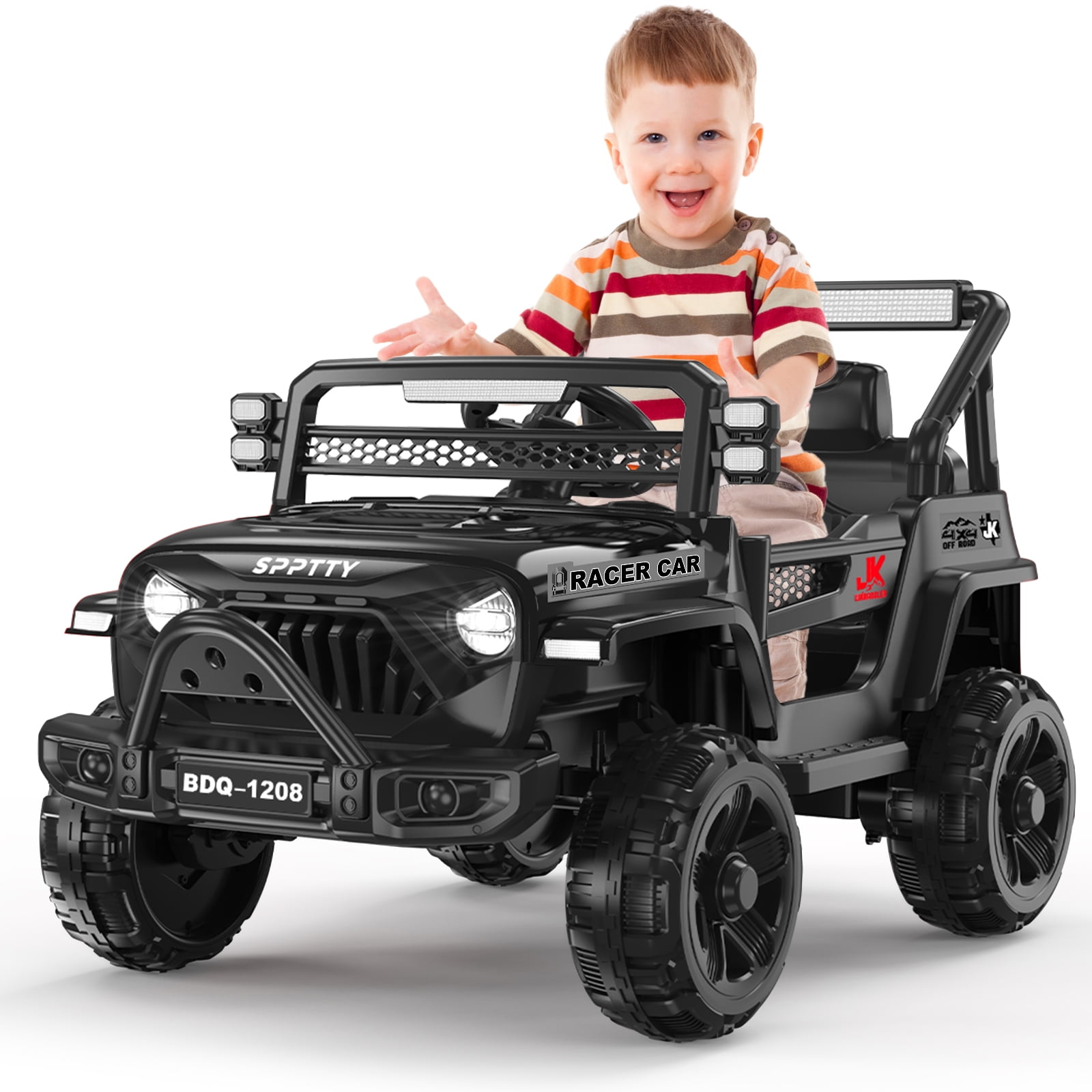 SPPTTY 12V Ride on Toy Truck with Parent Remote Control, Kids Electric ...