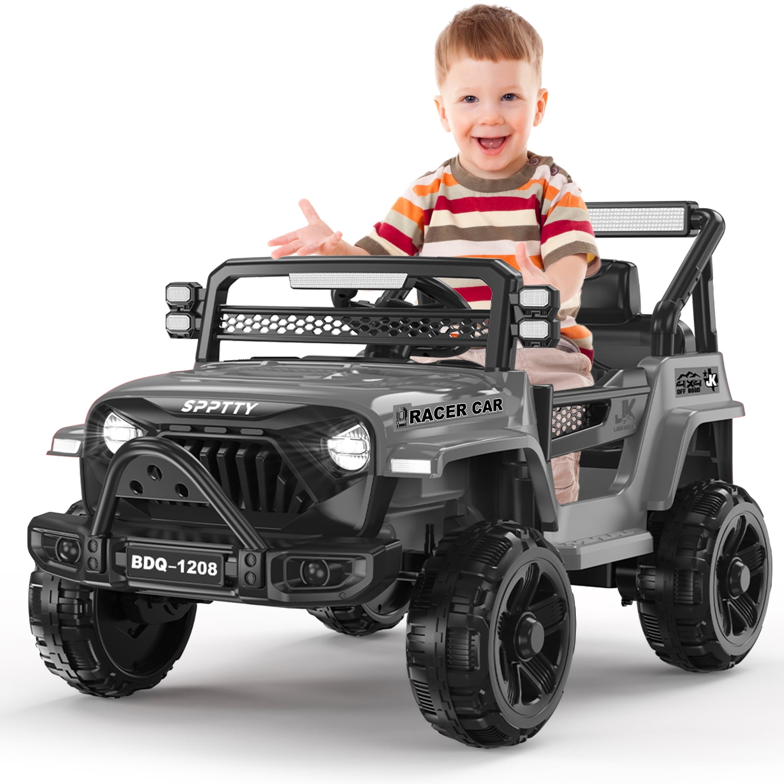 SPPTTY 12V Ride on Toy Truck with Parent Remote Control, Kids Electric ...