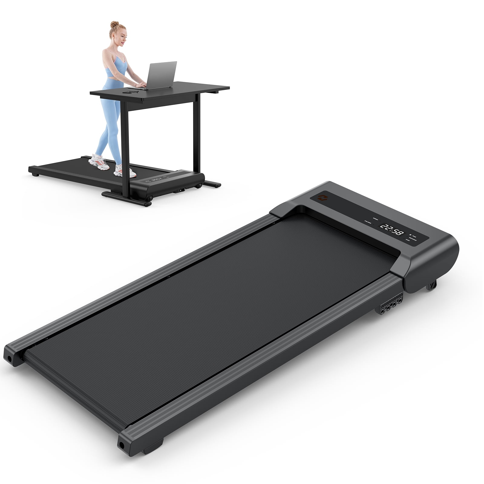 SPPTTY 2 in 1 Walking Pad ,Electric Treadmill with Speaker and Remote ...