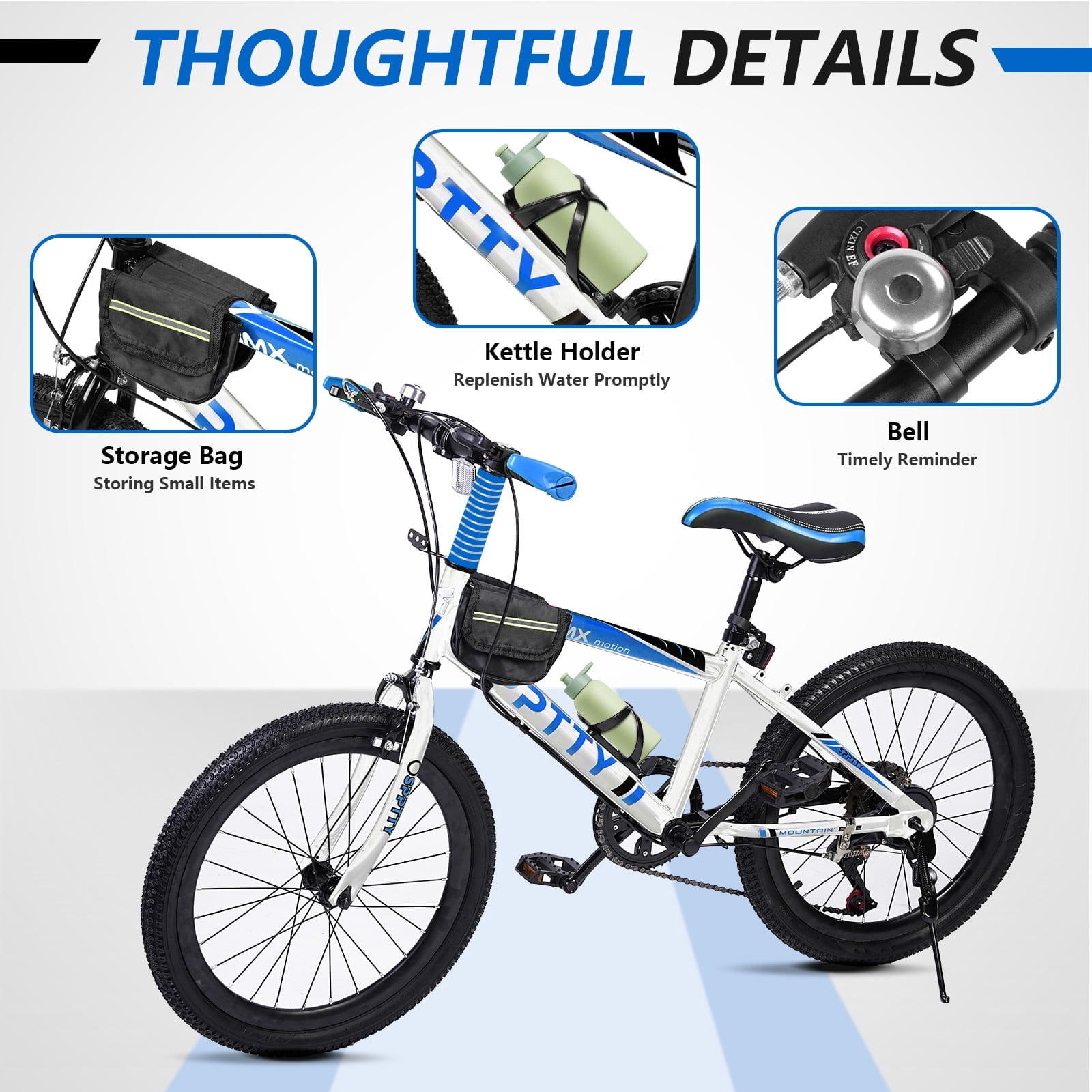 SPPTTY 20-24 inch Bike,6-Speed Mountain Bike for Men Women Boys Girls ...