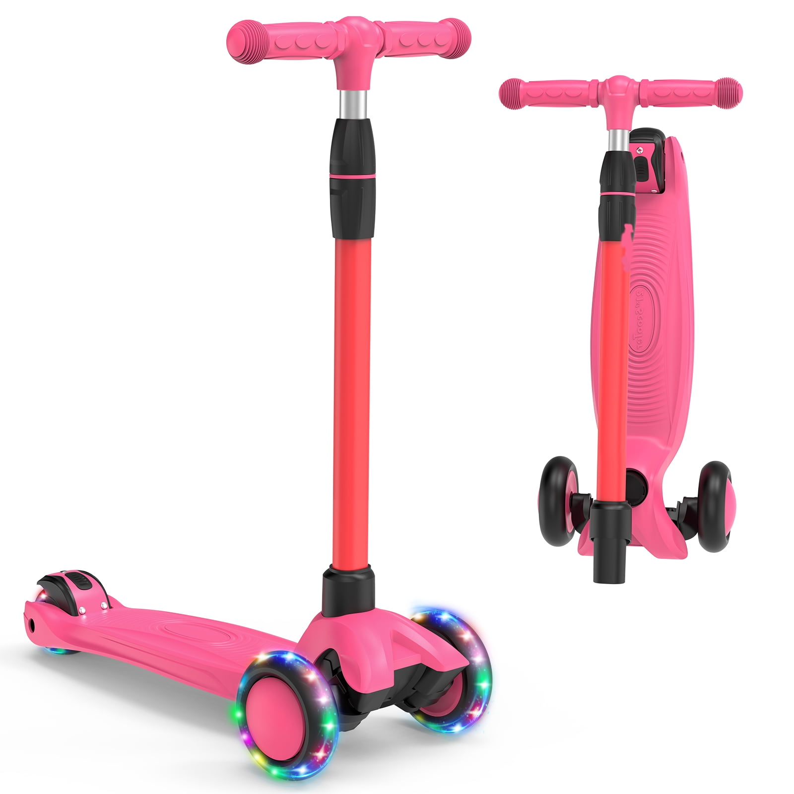 SPPTTY Toddler Kick Scooter with 3 LED Lighted Wheels and 3 Adjustable ...