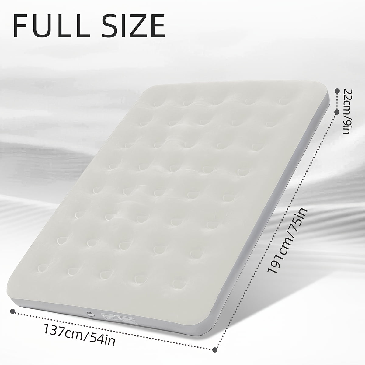 SPQ Queen Air Mattress with Hand Pump, Inflatable Bed in Blue, Brown ...
