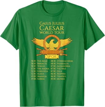 SPQR Ancient Rome Julius Caesar World Tour Roman History T-Shirt ...