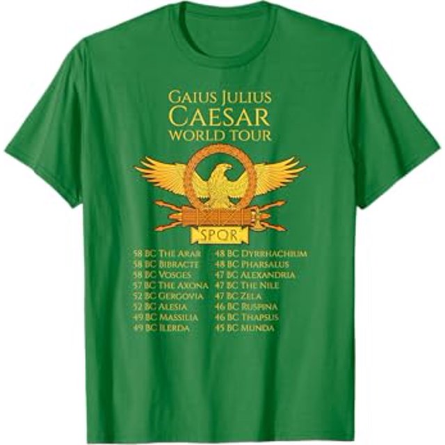 SPQR Ancient Rome Julius Caesar World Tour Roman History T-Shirt ...