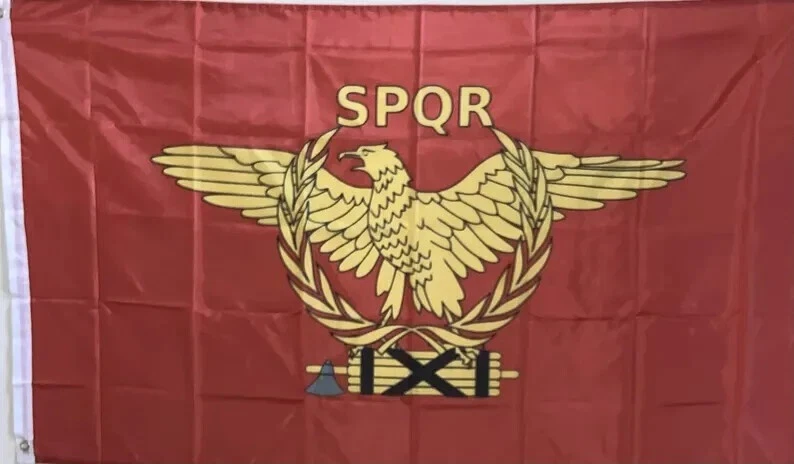 SPQR ROMAN EMPIRE IXI 3x5' FLAG: 2-BRASS GROMMETS IN/OUTDOOR/100D POLY ...