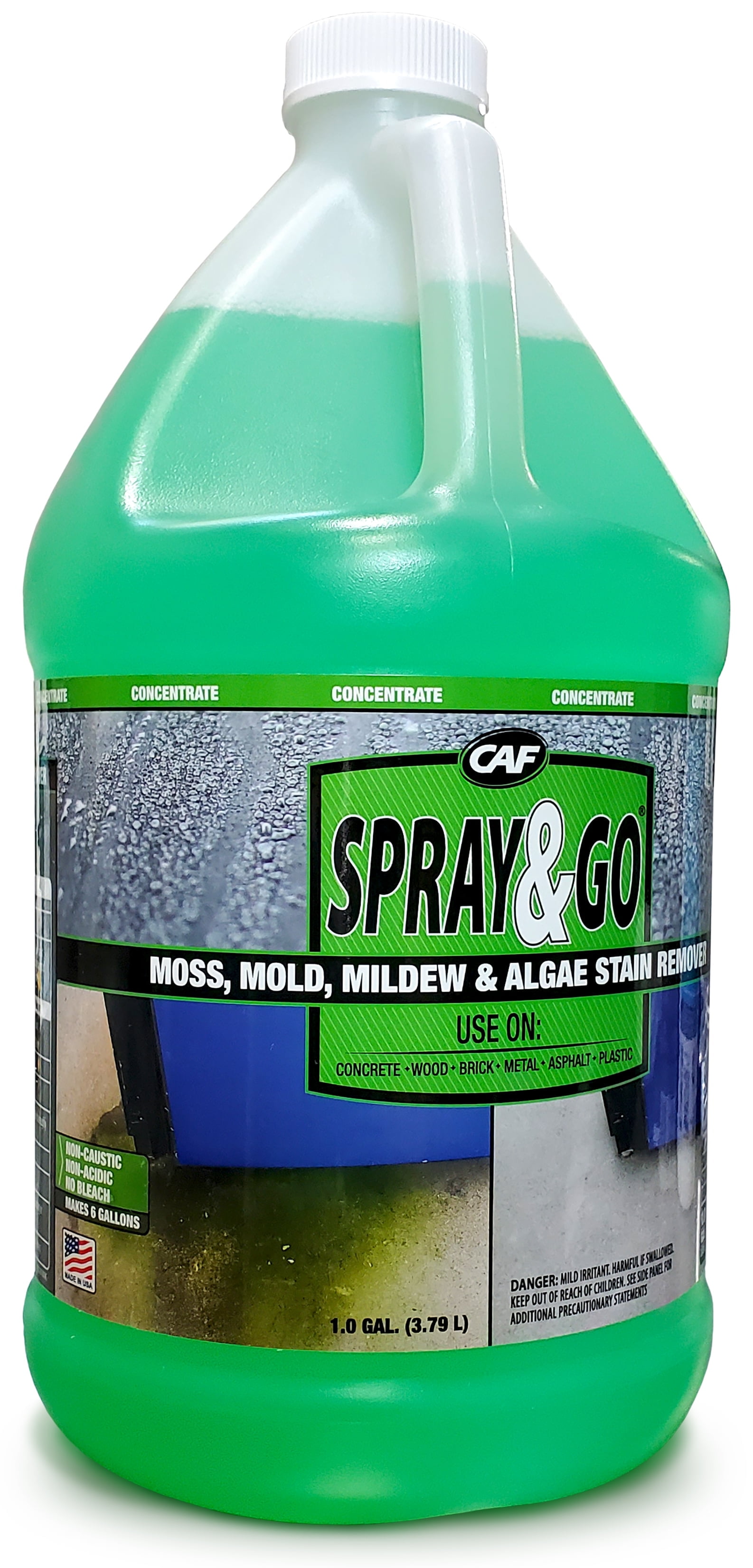 SPRAY&GO Moss, Mold, Mildew & Algae Stain Remover, 1 Gallon Concentrate ...