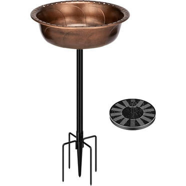 "18"" Solar Sea Turtle Water Dish Bird Bath with Metal Stand, Glass ...
