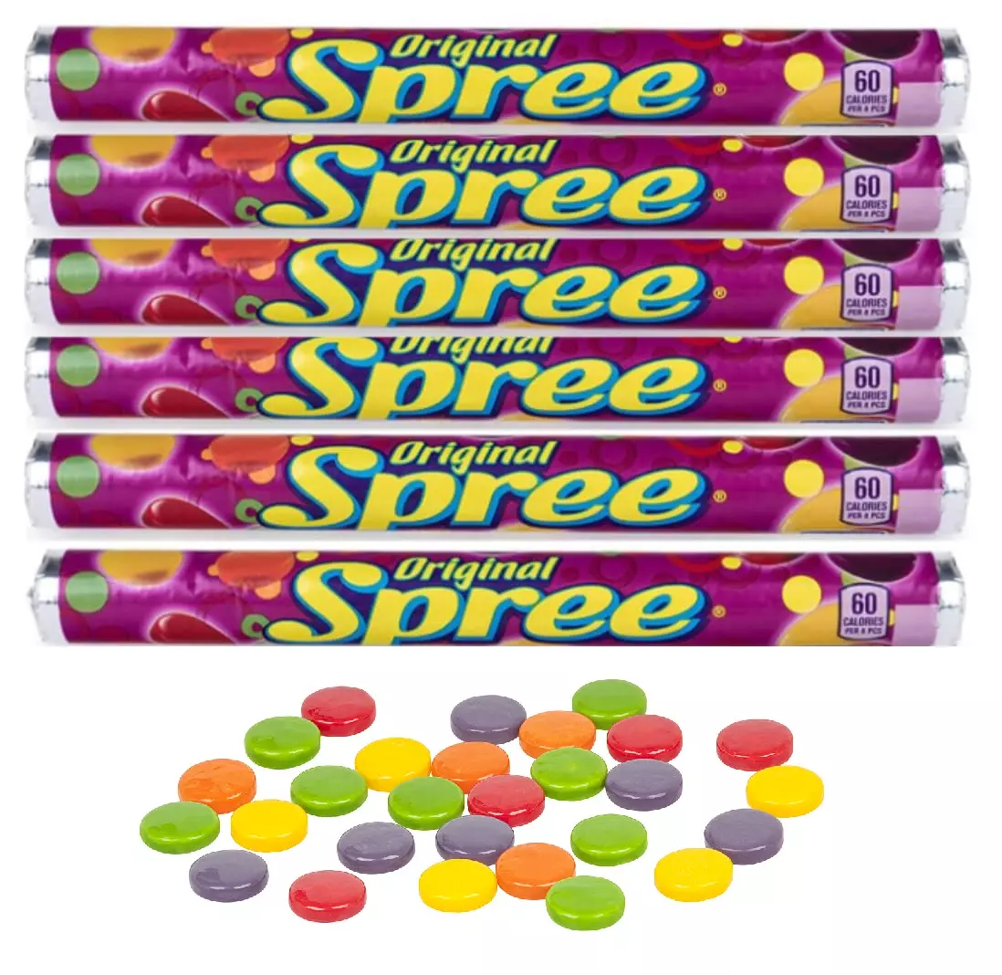 SPREE Original Rolls, Tart Sweet Hard Candies, 1.77-Ounce (Pack of 6 ...