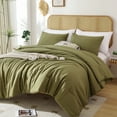 SPRINDAY King Size Comforter Set For Adult, 3 Piece Olive Green Bedding ...