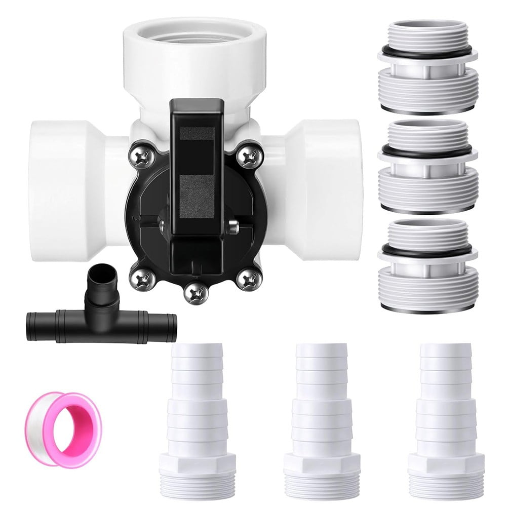 SPRING 1.5" 3 Way Swimming Pool Diverter Valve 4560 Hose Adapter ...