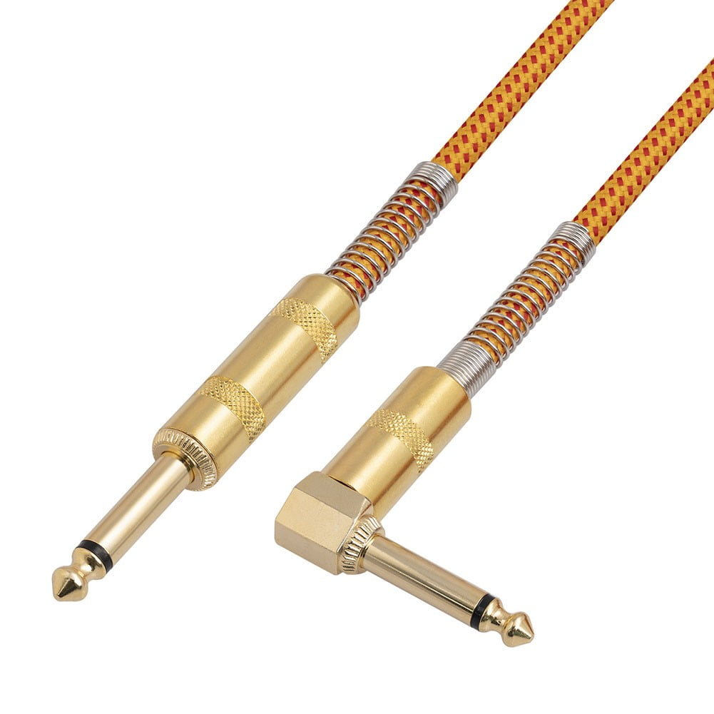 SPRING 10 Feet Electric Guitar Cable 6.35mm 1/4 Inch Right Angle Plug ...