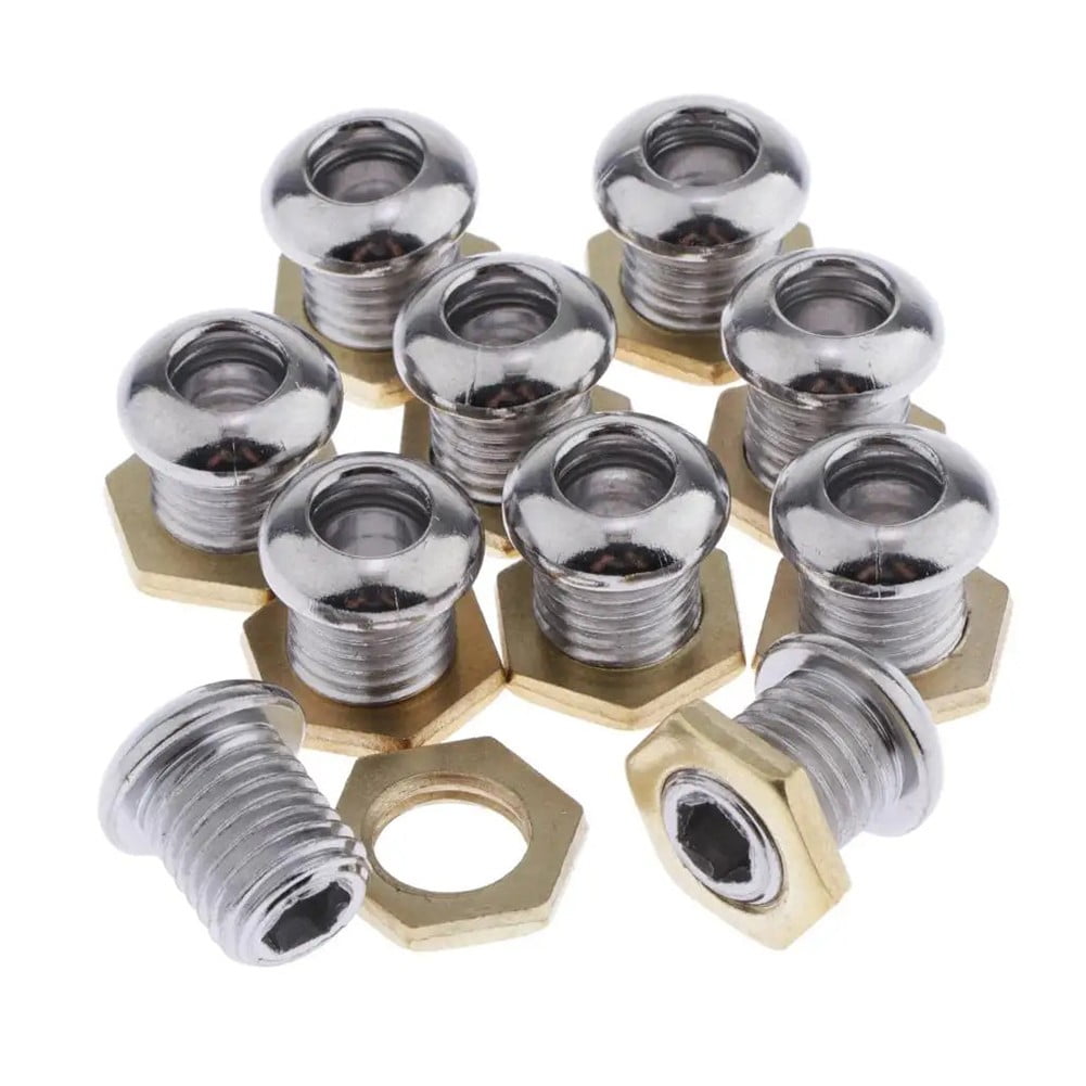 SPRING 10 Pcs Chrome 1/2' Drum Air Vent Part for Bass Snare Drum Kit ...