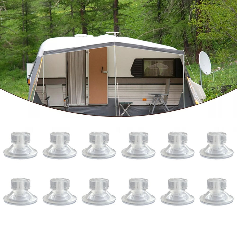 SPRING 12pcs High Grip Awning Clear Suction Cup Fixing Pads/Caravan ...