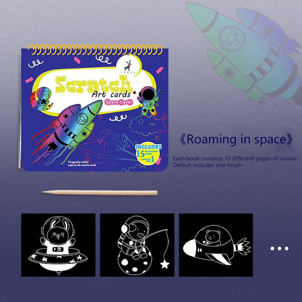 SPRING 15PCS Scratch Paper Set with pattern for Rainbow Off Scratch ...