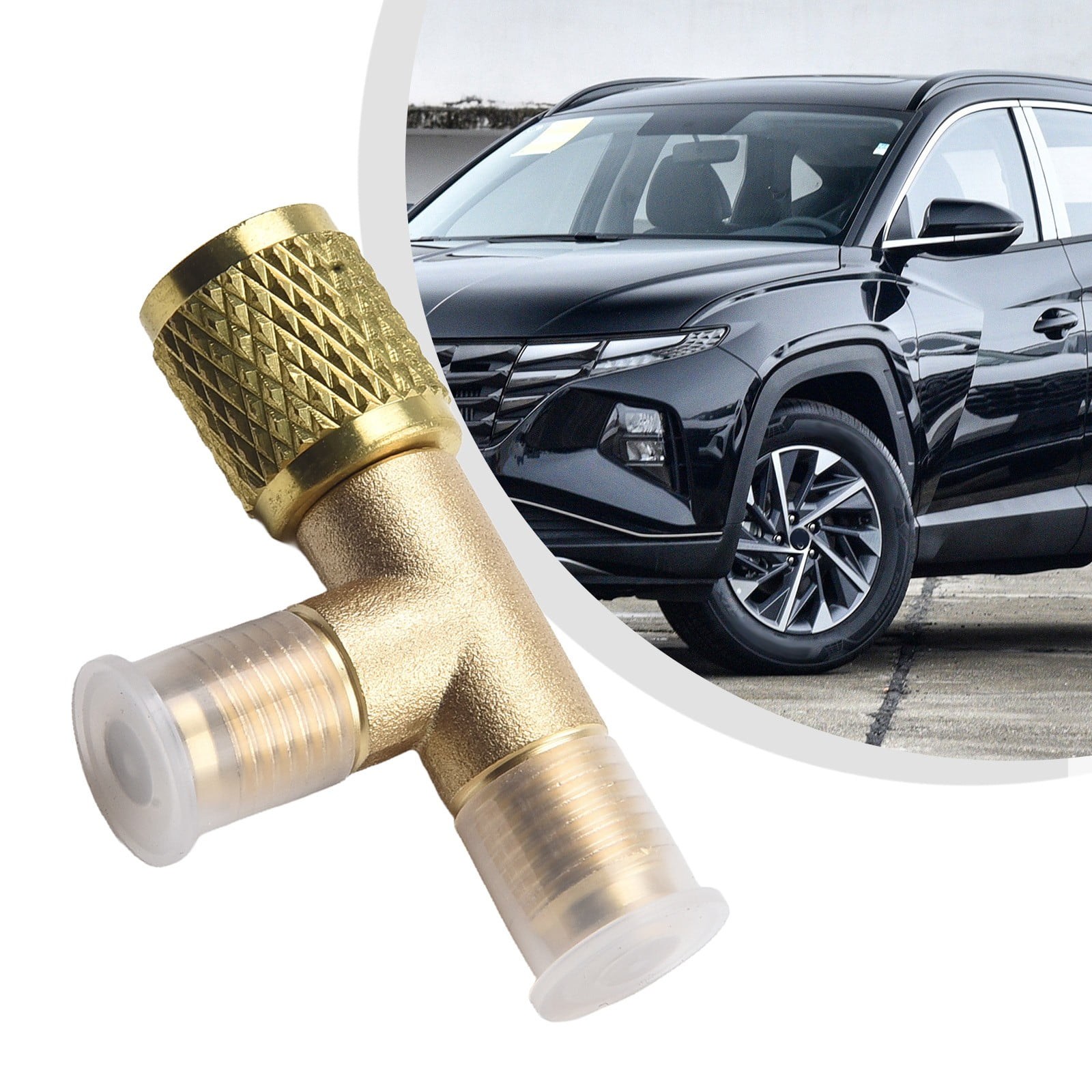 SPRING 1x Yellow Quick Coupler Tee Adapter Valve Core Tee Adapter Brass 1/4in SAE Air ...