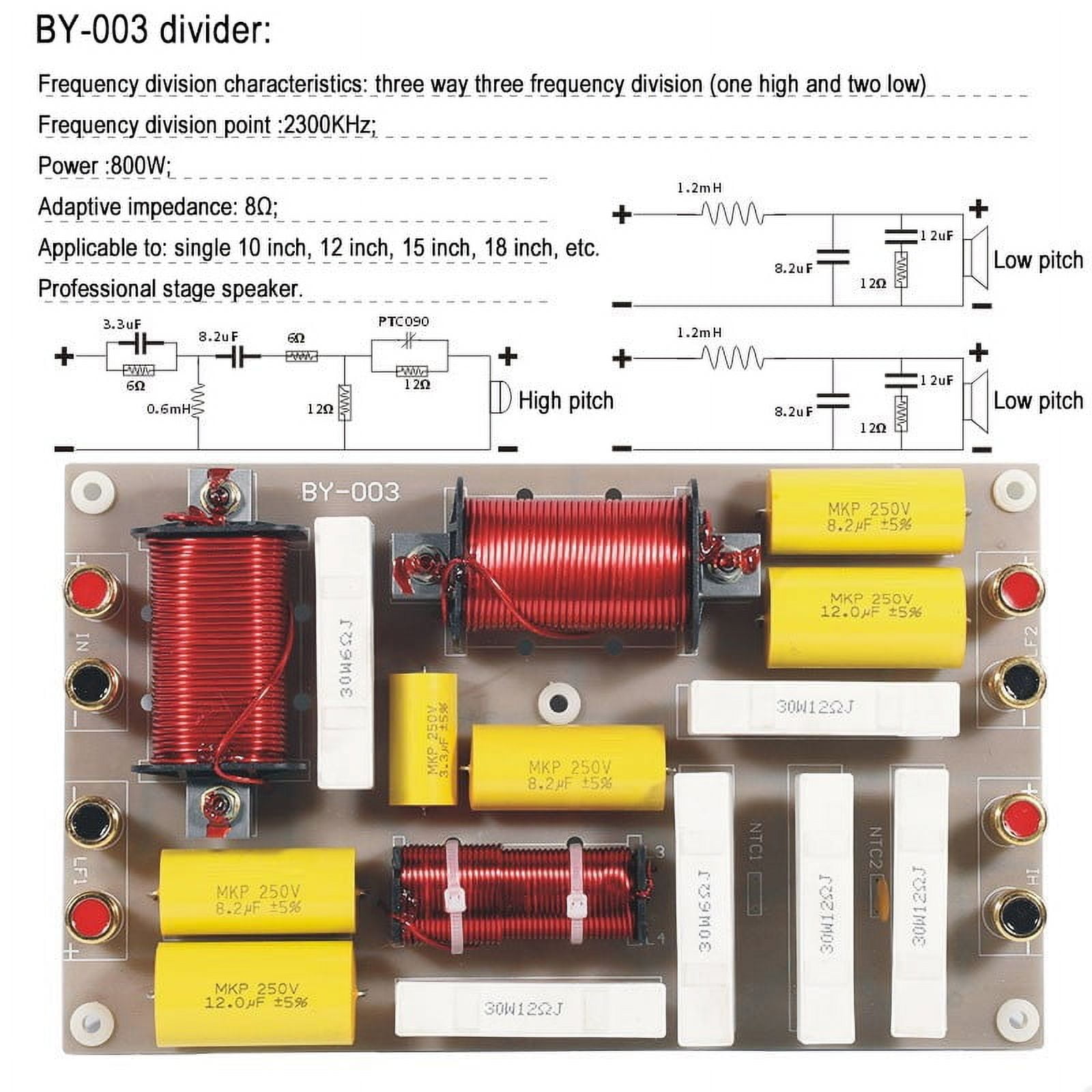 SPRING 2/3 Way Speaker Frequency Divider Theater Stage Stereo Audio ...