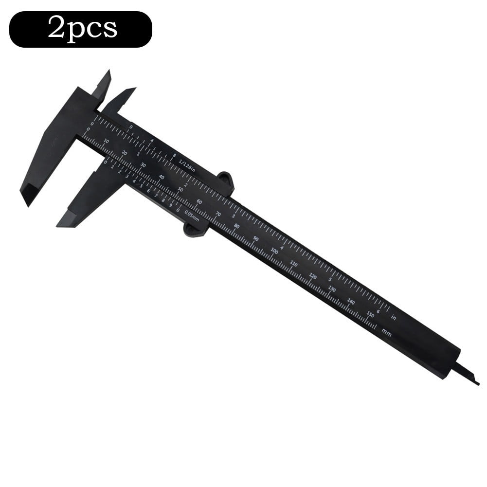 SPRING 2PC 0-150mm Double Rule Scale Plastic Vernier Caliper Student ...