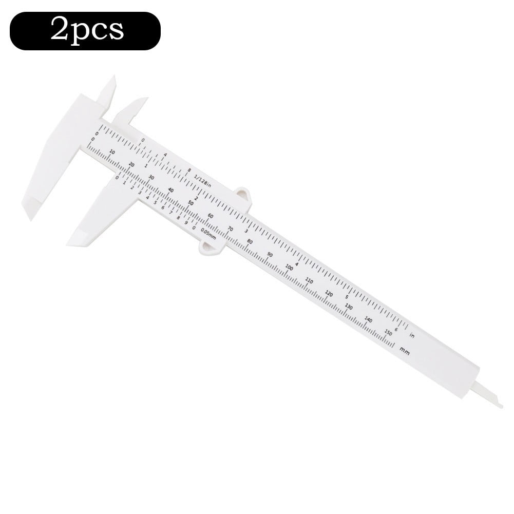 SPRING 2PC 0-150mm Double Rule Scale Plastic Vernier Caliper Student ...