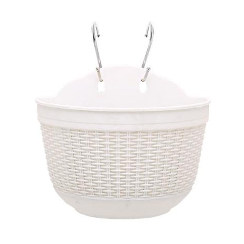 SPRING 2Pc Plastic Wall-Mounted Semicircular Flower Pot Wall-Mounted ...