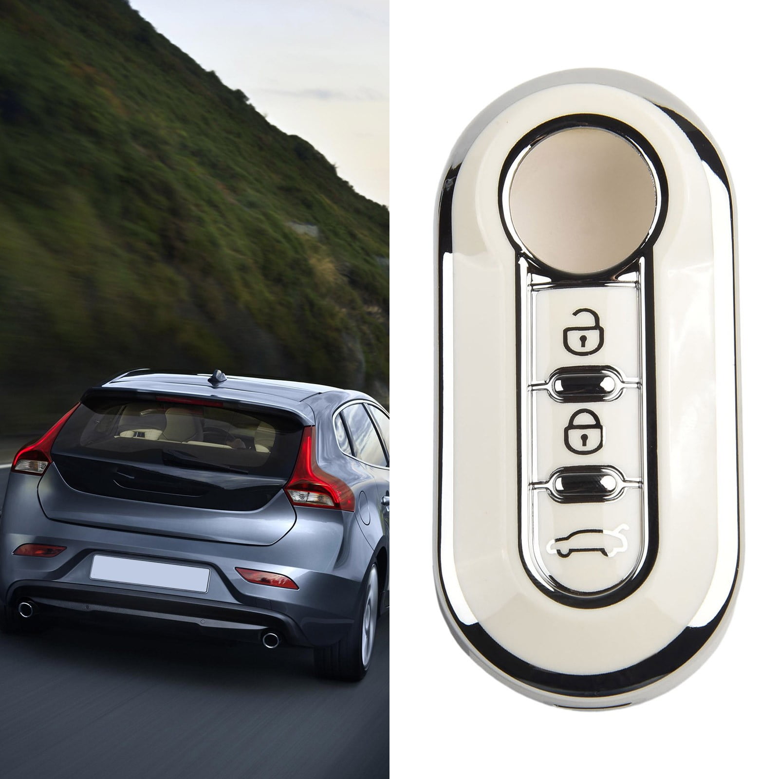 SPRING 3 Button Car Remote Key Fob Repair Cover Case Kit For Fiat Punto ...