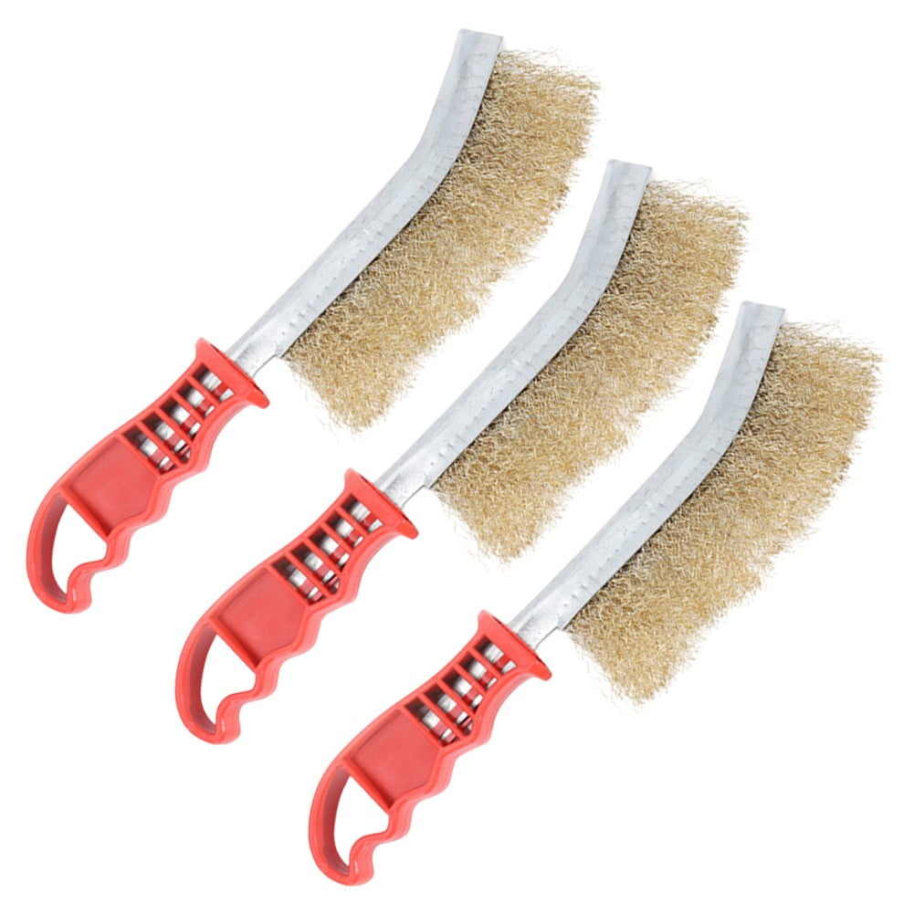 SPRING 3-Pack Brass Grill Brush Brass Wire Brush -For Cleaning Weld ...