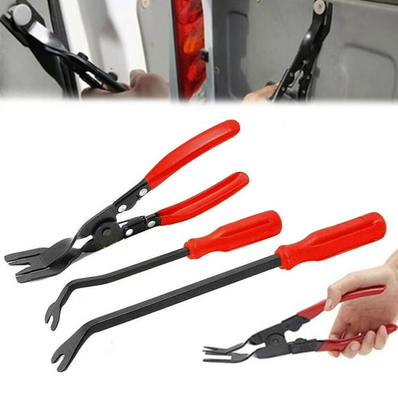 SPRING 3Pcs Steel Car Door Panel Clips Repair Fixing Kit Disassembly ...