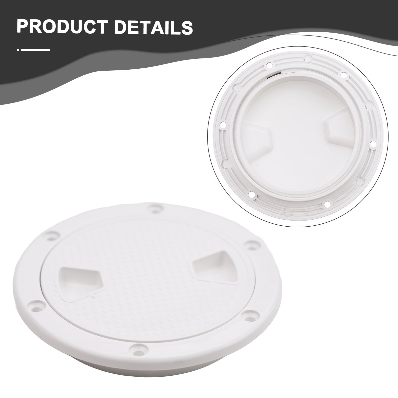 SPRING 4inch White Detachable Round Deck RV Inspection Plates Non-Slip ...
