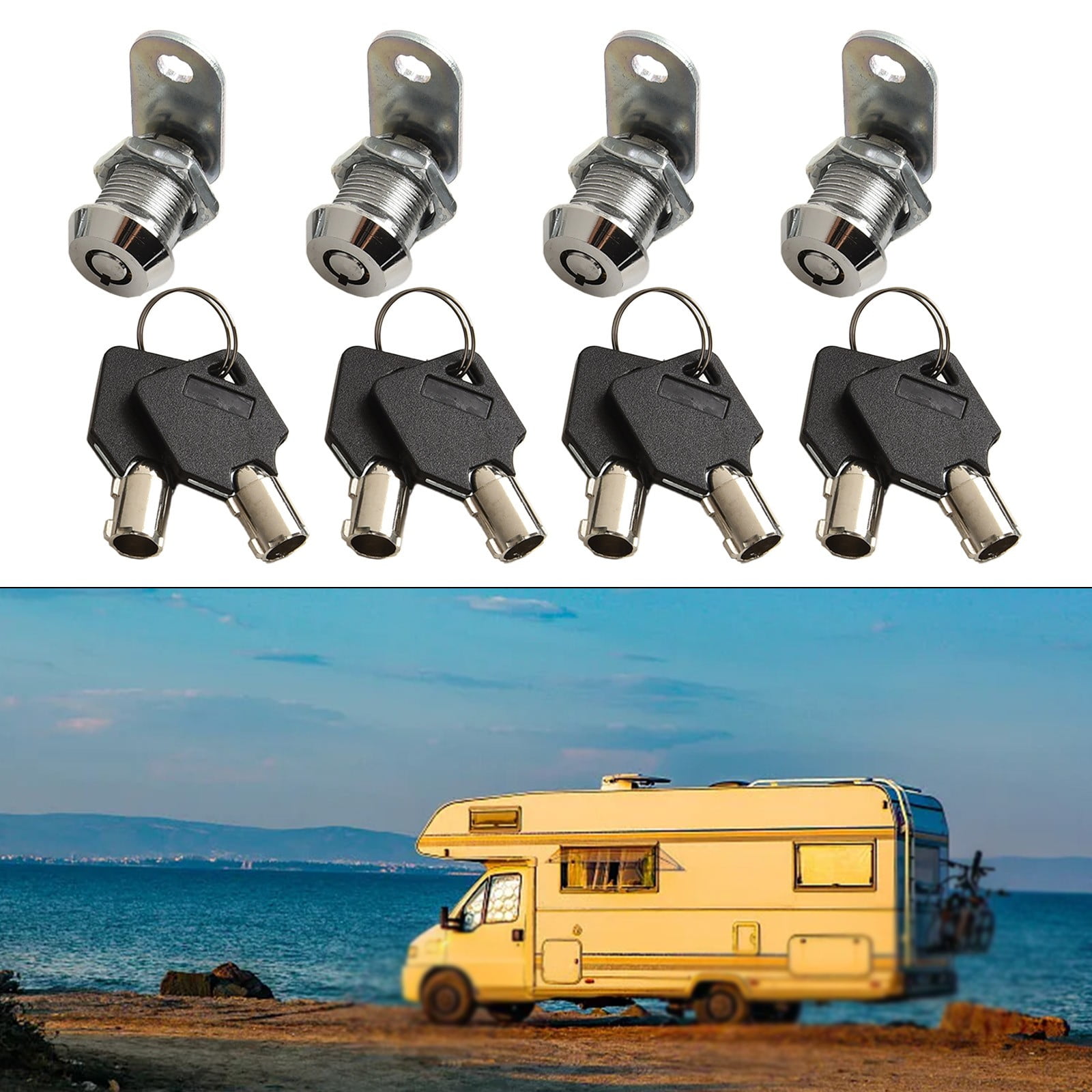 SPRING 4pcs/kit 21mm Key Alike RV Compartment Door Cam Locks For Camper ...