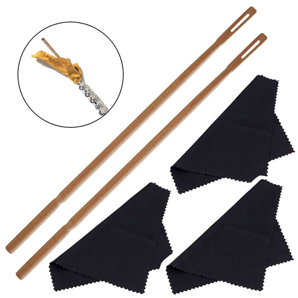 SPRING 5PCS Flute Cleaning Rod with Cleaning Cloth Cleaning Swabs Dust ...