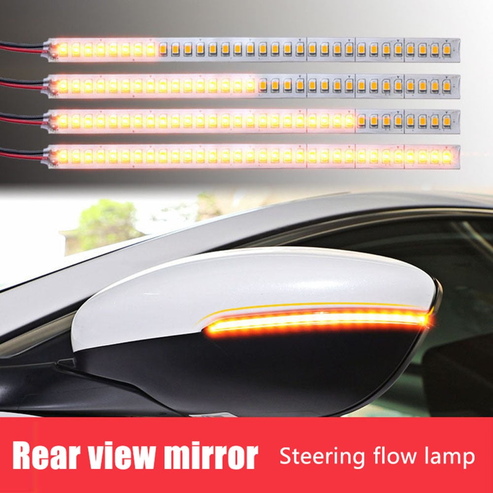 SPRING A Pair Car Rearview Mirror Indicators Lamps DRL Streamer Tape ...