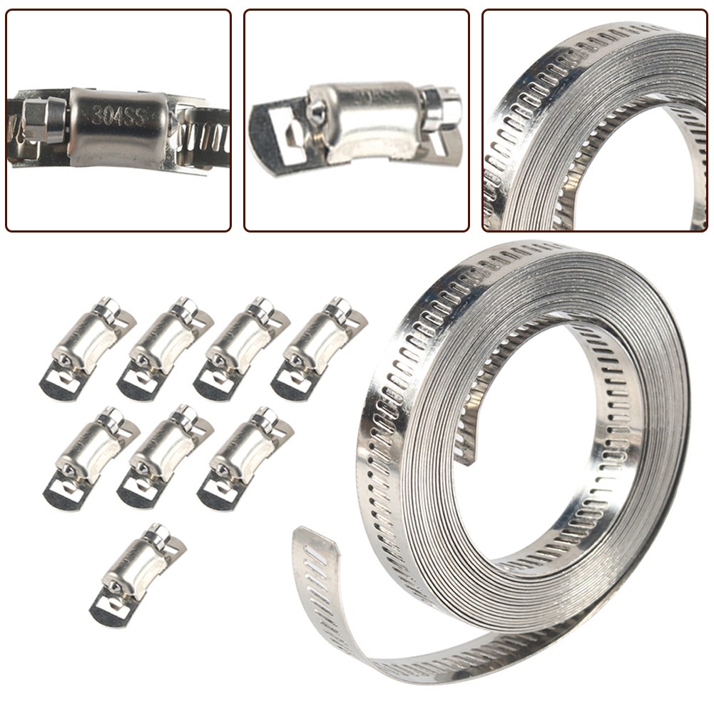 SPRING Adjustable 304 Stainless Steel Hose Clamp Kit 11 5ft Long for ...