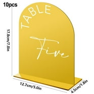 5*7 inch Acrylic Sign Gold Printed Table Numbers, Wedding Table Number ...