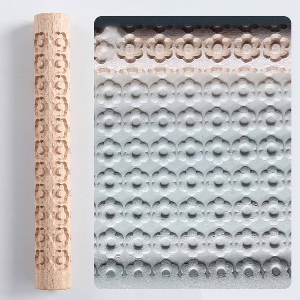SPRING Artistic Embossed pottery Pottery Rolling Pin for DIY Clay ...