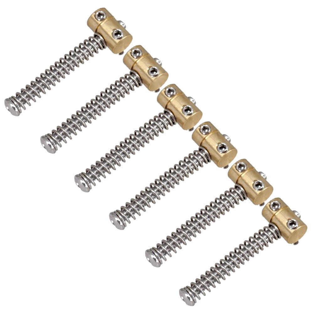SPRING Brass Guitar Bridge Saddles 6 Pcs Perfect for Electric Guitar Tone Enhancement Roller ...