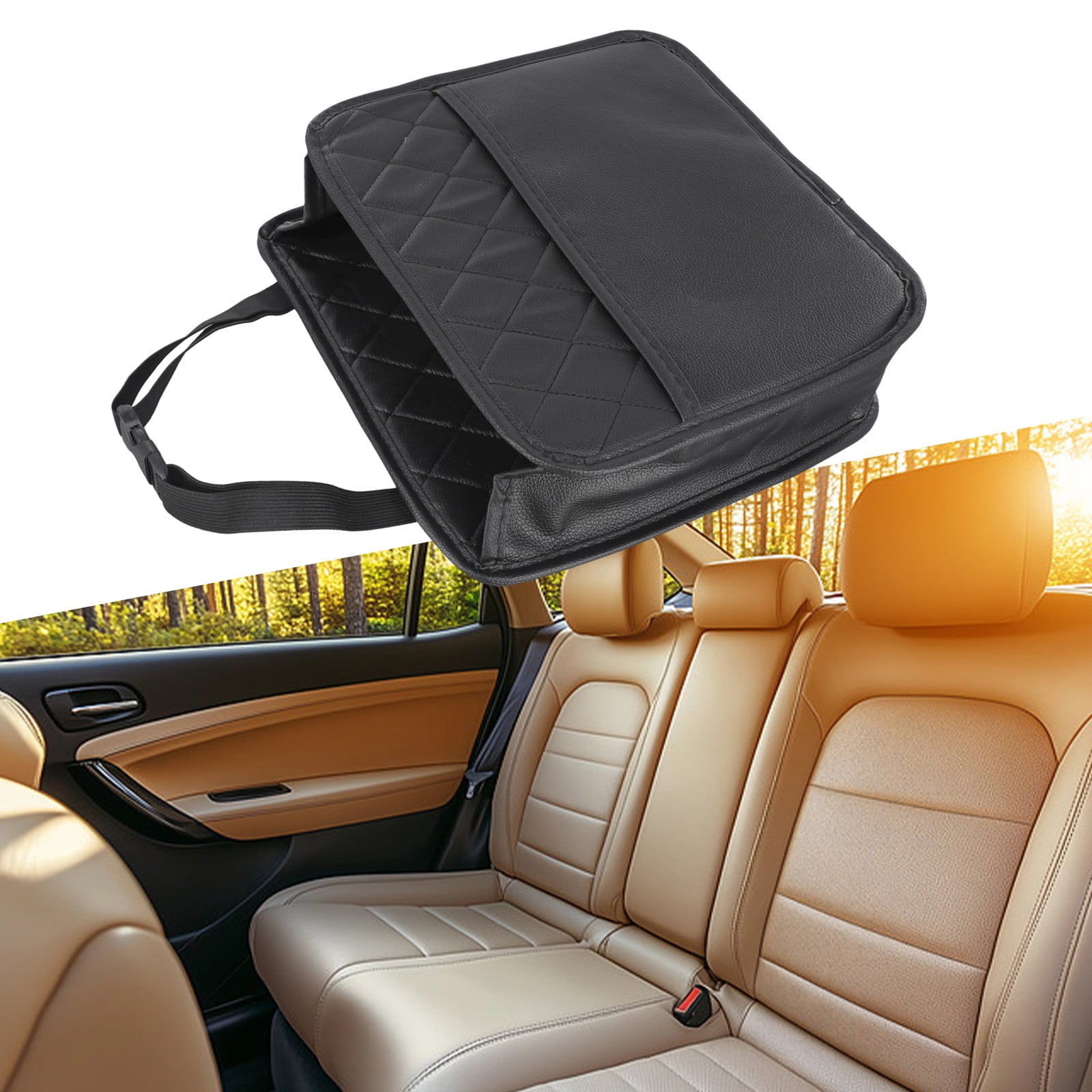 SPRING Car Backseat Storage Bag Leather Organizer Waterproof Car ...