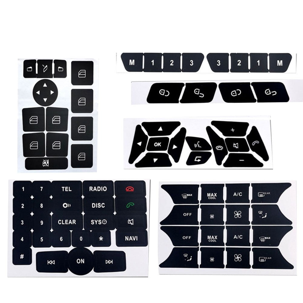 SPRING Car Button Repair Stickers For Benz C E SLK Class A/C Door Radio ...