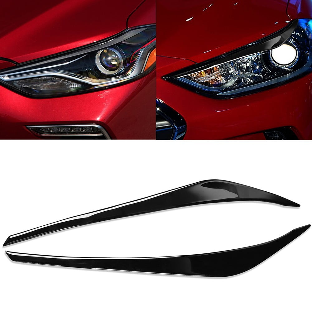 SPRING Car Front Headlights Eyebrow Eyelids Trim Stickers Cover For ...