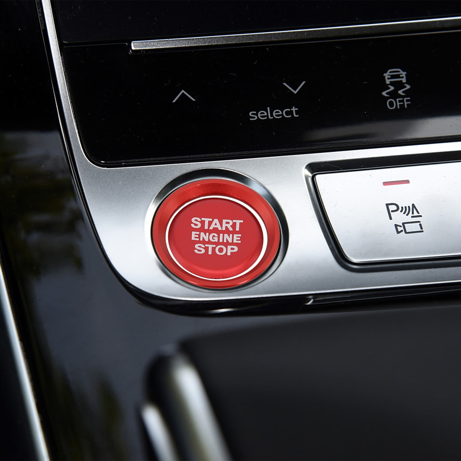 SPRING Car Start Stop Engine Switch Button Cover Trim For Q5 For Q7 For ...