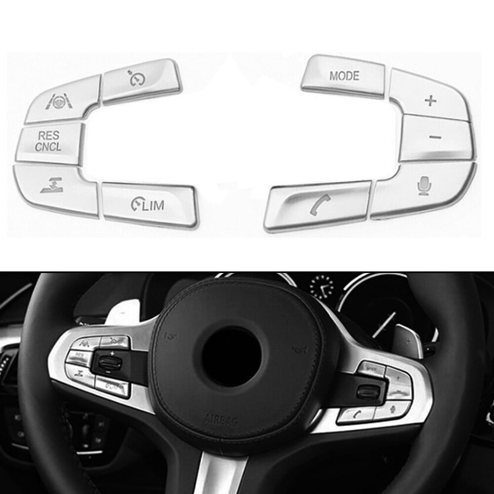 SPRING Car Steering Wheel Switch Button Cover Trim Stickers For BMW 5 ...