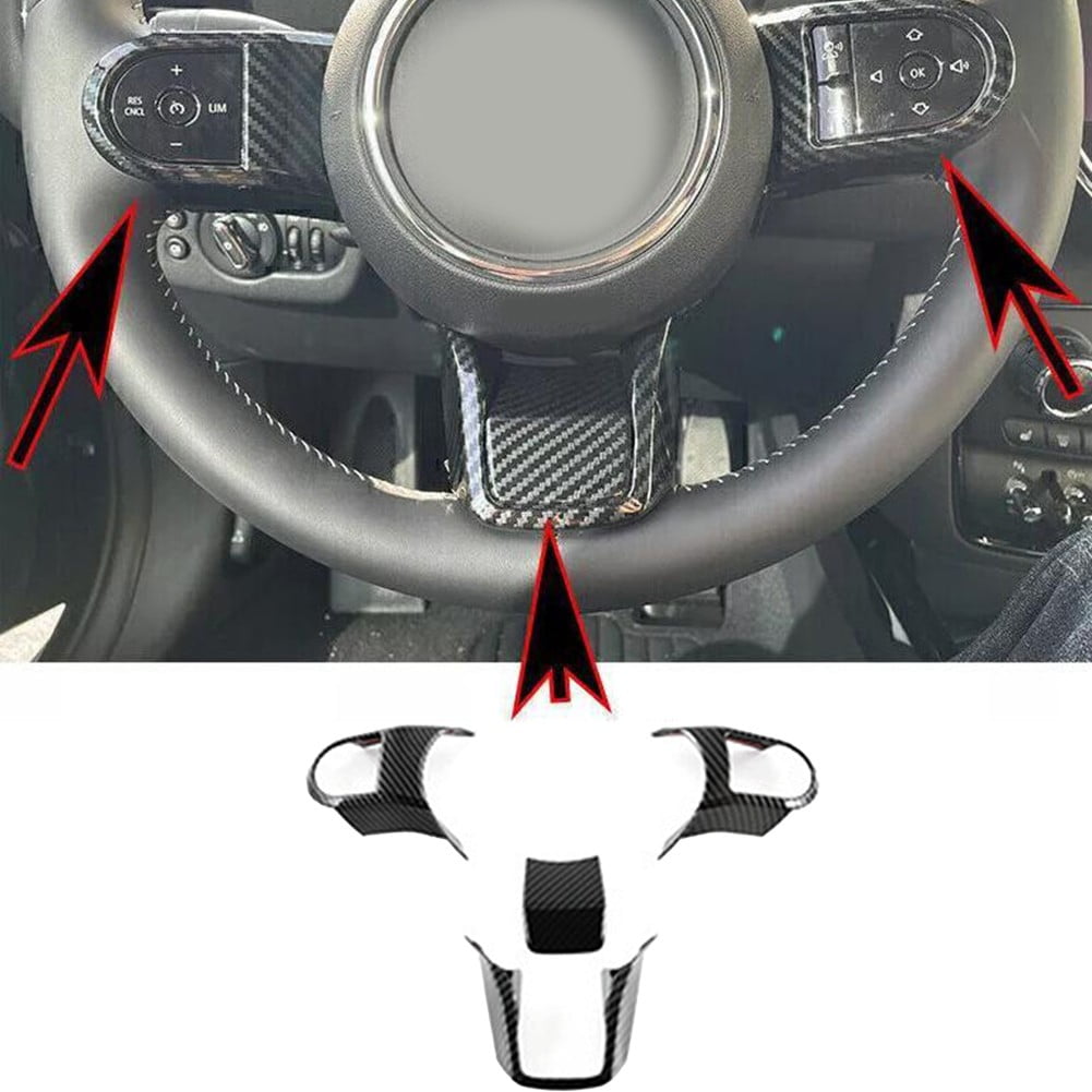SPRING Carbon Fiber Black Carbon Fiber Steering Wheel Trims Abs ...